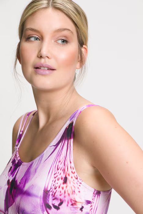 Veliki brojevi Kupaći kostim jednodijelni motiv orhideja za punije žene ...